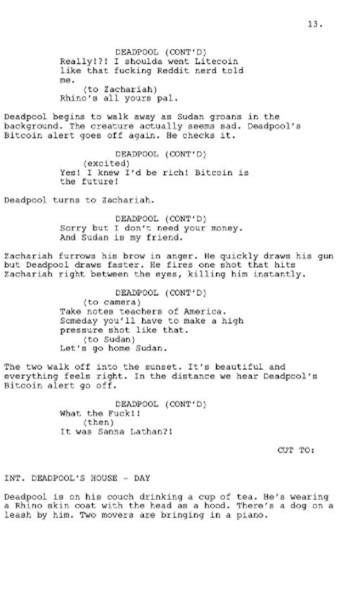 Animated ‘Deadpool’ Script: Pics — Written By Donald Glover – Hollywood ...