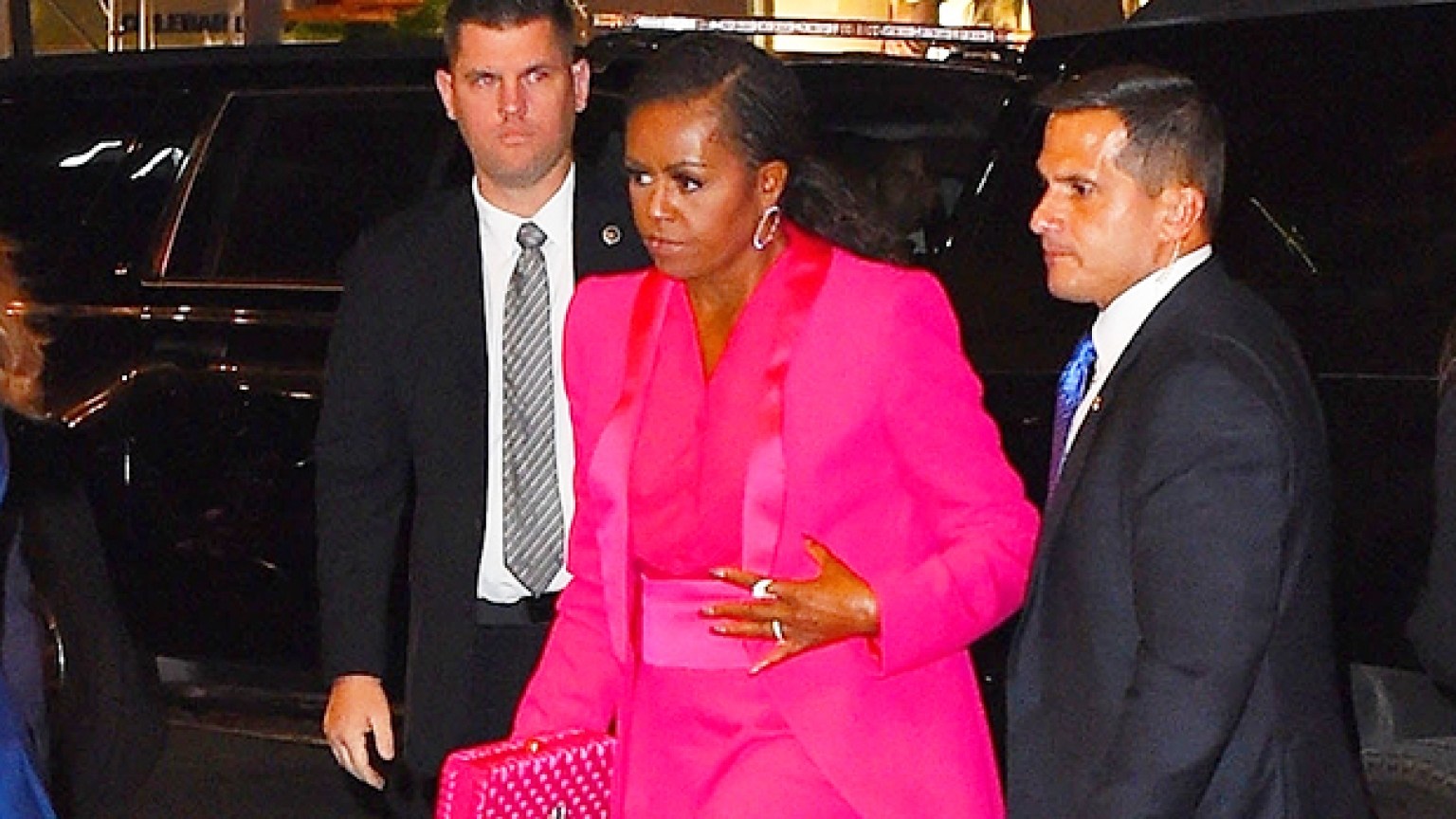 Michelle Obama’s Hot Pink Suit At George Clooney Party In NYC: Photos ...