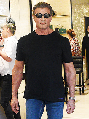 Sylvester Stallone Flexes His Arm Muscles After Gym Workout – Hollywood ...