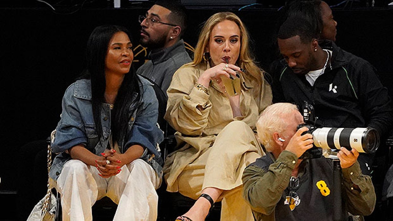 Adele & Rich Paul Sit Courtside At Lakers Game Next To Kim Kardashian ...